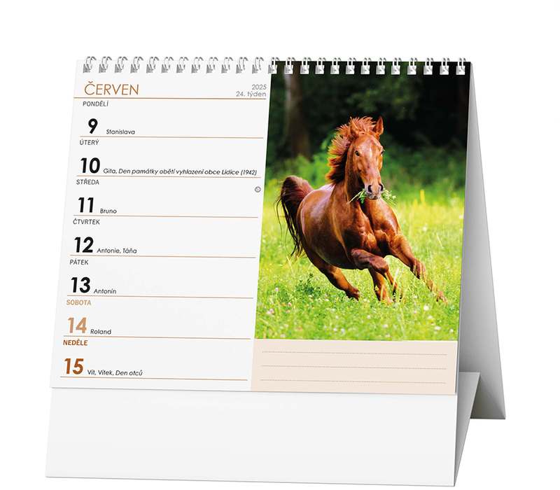 Stolní kalendář - IDEÁL - Koně, reklamní potisk i bez | Czech Image